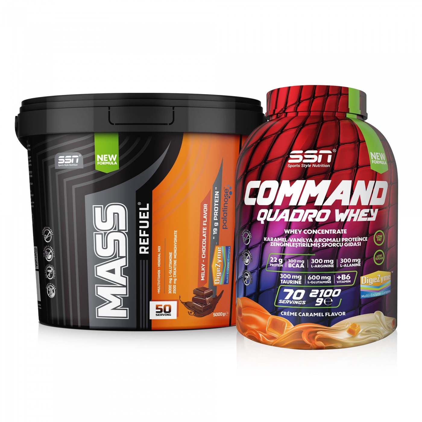 SSN Bulk Power Mass Gainer 5000 g + SSN Command 2100 g | Kilo ve Kas ...